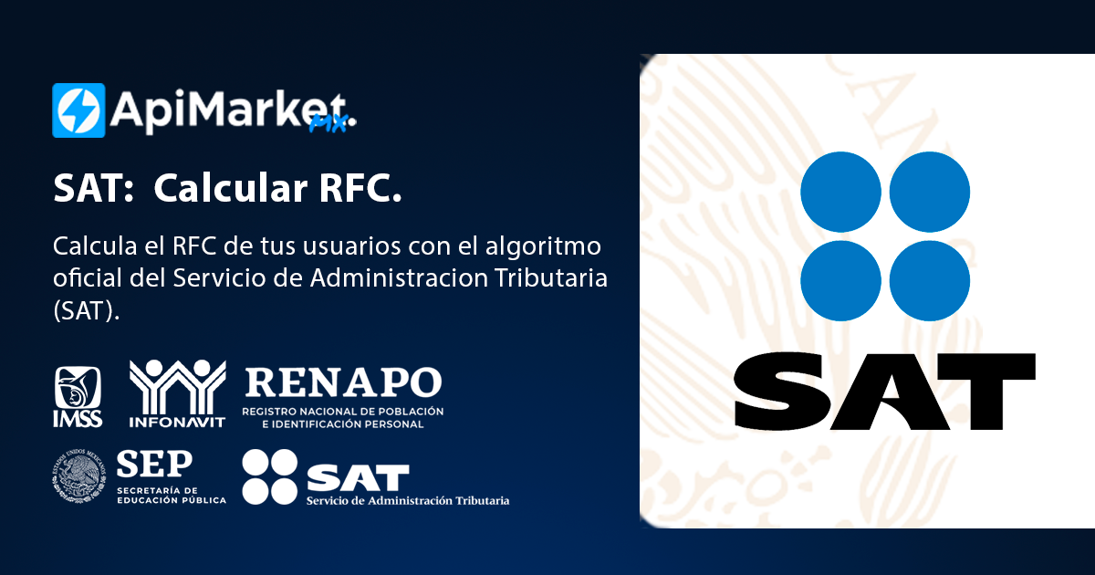 SAT: Calcular RFC con datos | API MARKET