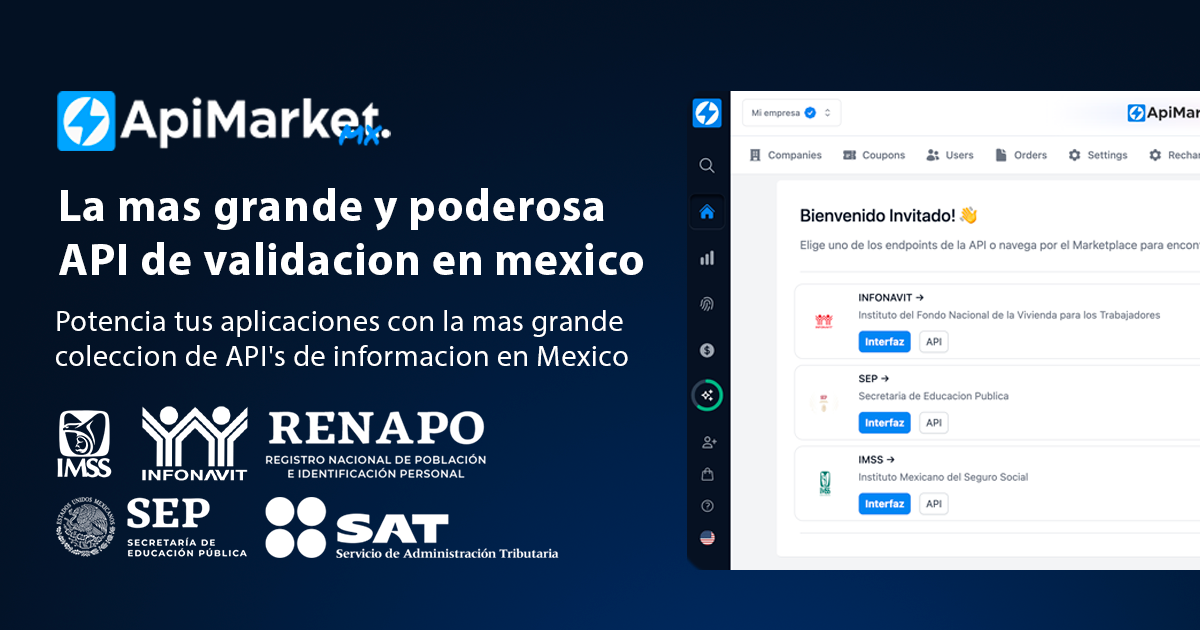 APIMarket: Conexión segura con bases de datos gubernamentales en México